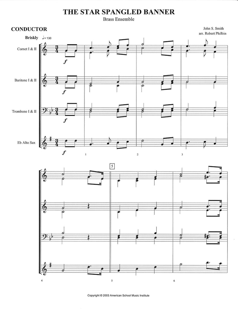 Star Spangled Banner - Brass Ensemble – American School Music Institute
